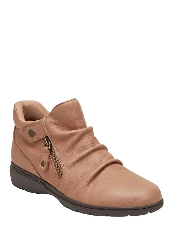Rockport Ruched Ankle Boot - Medium Natural
