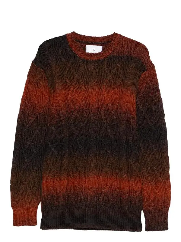 SEVEN GAUGE Cable Knit Sweater - Orange