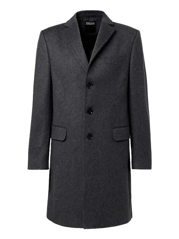 Zegna Wool And Cashmere-blend Coat - Grey