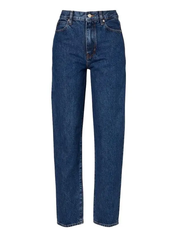 FRAME Neat High-rise Straight Jeans - Blue