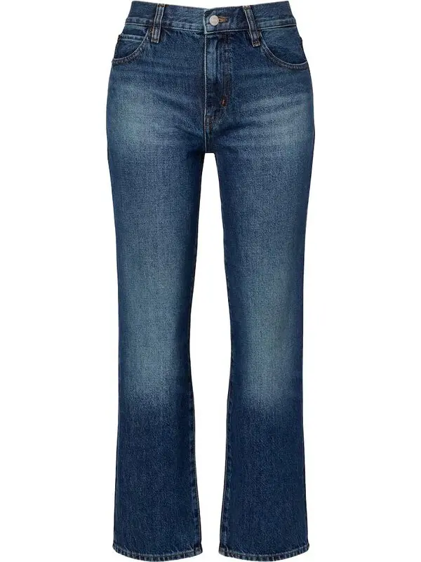 FRAME High-rise Straight Jeans - Blue