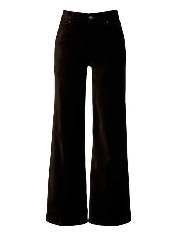 FRAME Le Slim Palazzo Velvet Wide-leg Pants - Brown