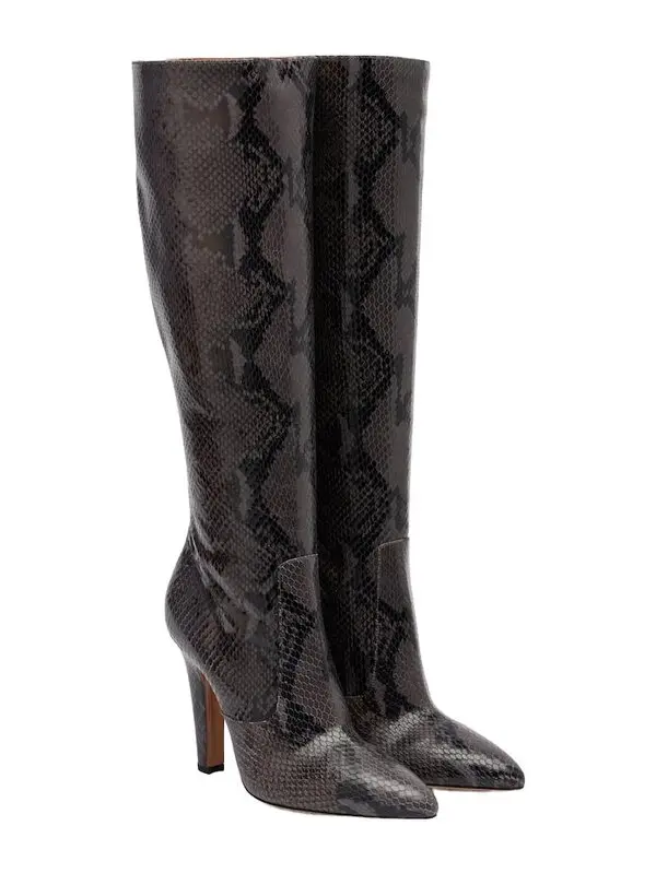 Paris Texas Elsa 100 Leather Knee-high Boots - Grey