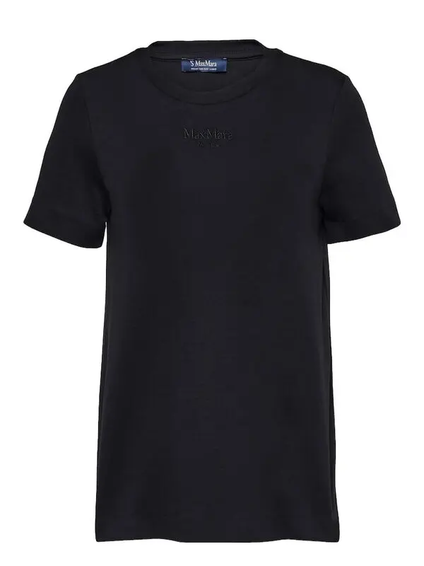 Max Mara Logo Cotton-blend Jersey T-shirt - Black