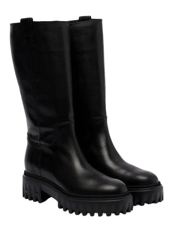 Hogan H700 Leather Mid-calf Boots - Black