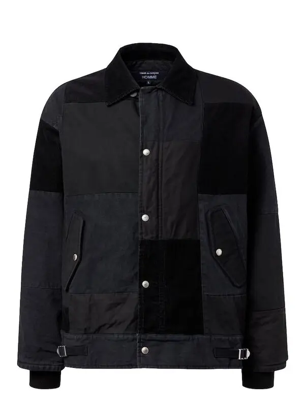 Comme Des Garçons Paneled Cotton Oxford Jacket - Black