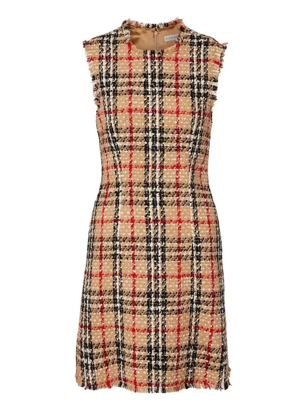 Burberry Check Bouclé Minidress - Beige