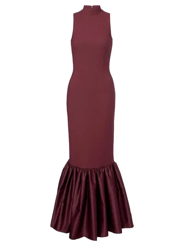 Remain Birger Christensen Gathered Maxi Dress - Burgundy