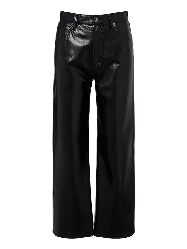 AGOLDE Ren High-rise Wide-leg Pants - Black
