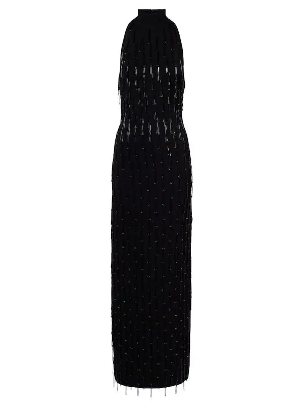 Galvan Embellished Maxi Dress - Black