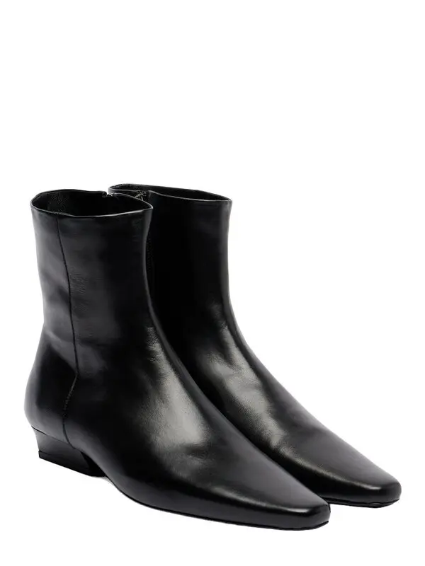 Staud Wally Leather Ankle Boots - Black