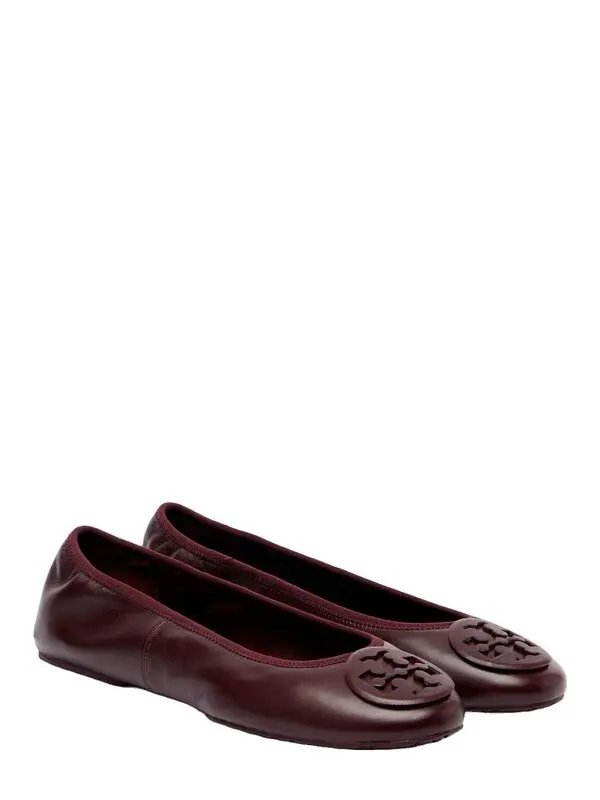 Tory Burch Reva Travel Ballet Flats - Burgundy