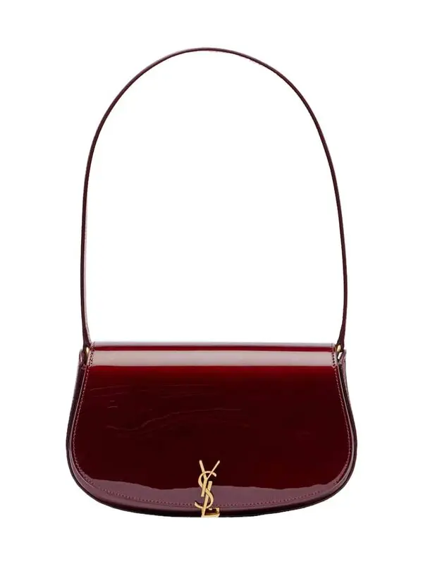 Saint Laurent Voltaire Mini Patent Leather Shoulder Bag - Burgundy