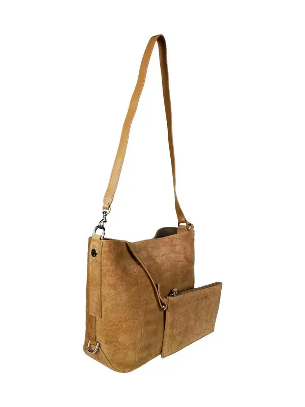 Hogan Embossed Shoulder Bag With Detachable Pouch - Neutrals