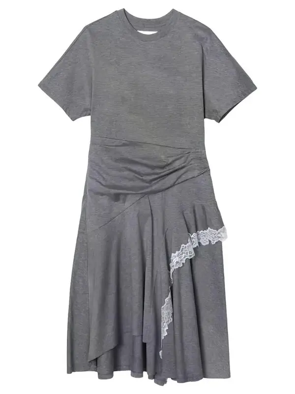 3.1 Phillip Lim Lace-trimmed Asymmetrical Dress - Grey