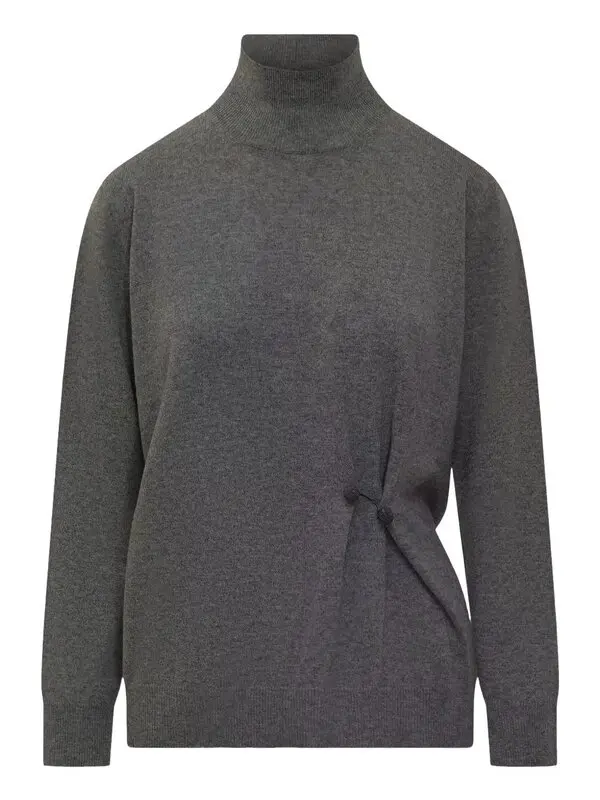 Fabiana Filippi Draped Diamond Thread Sweater - Grey