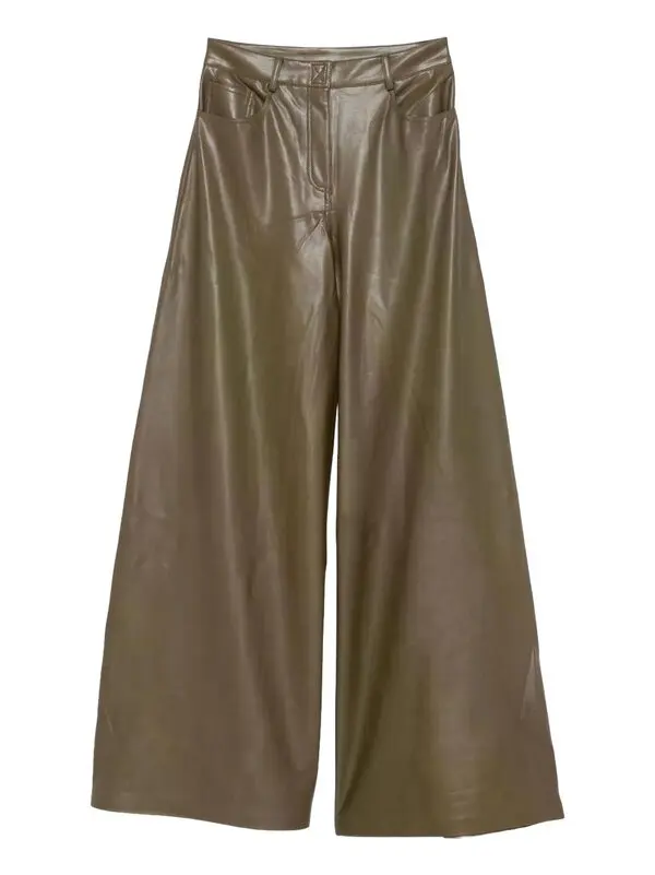 Norma Kamali Leather Trousers - Brown