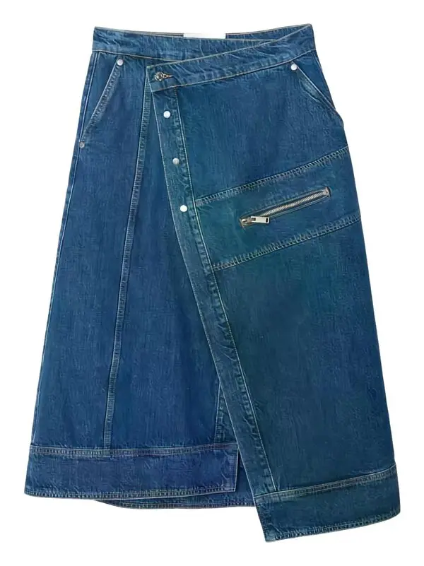 3.1 Phillip Lim Panelled Asymmetrical Skirt - Blue