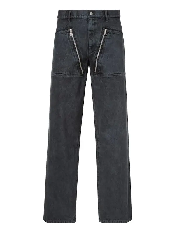 Dries Van Noten Wide-leg Jeans With Zip Detail - Blue