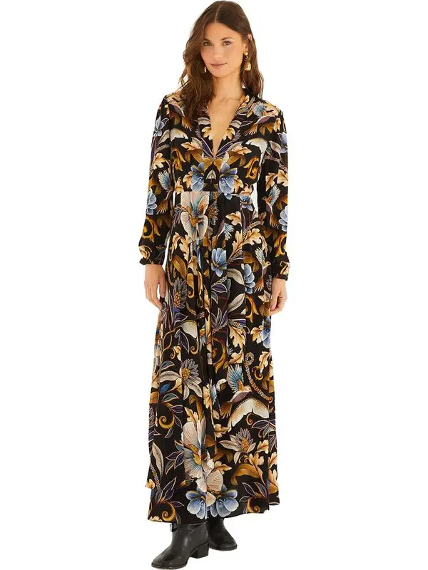 Farm Rio Snake Garden Maxi Dress - Snake Garden Black