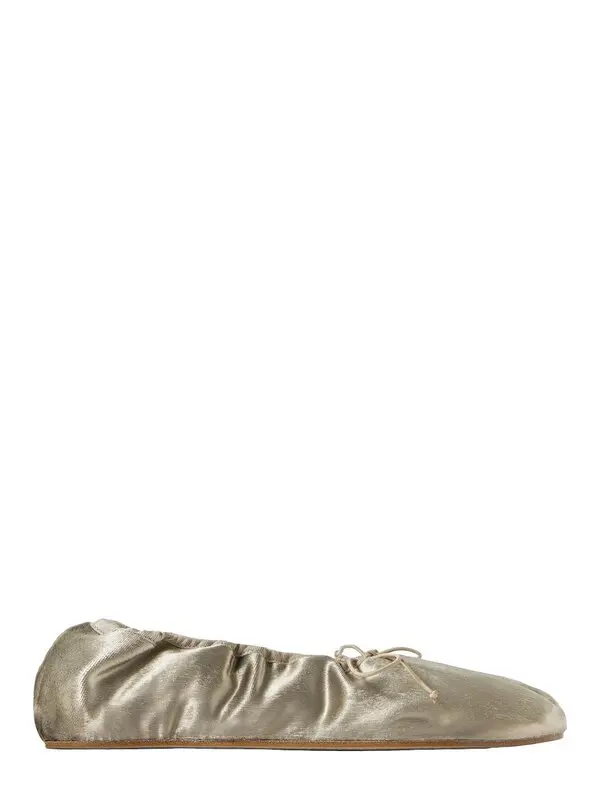 THE ROW Velvet Ballerina Flats - Brown