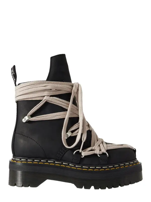 Rick Owens X Dr. Martens Megalace Boots - Black