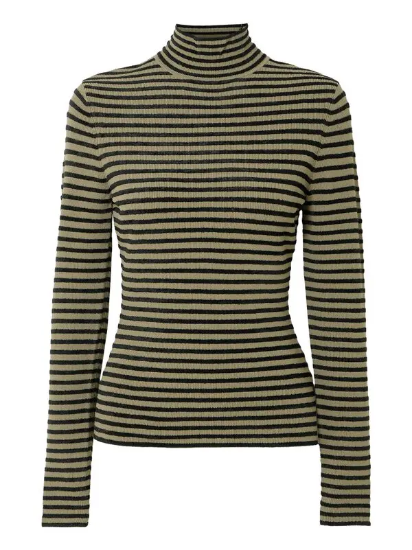Proenza Schouler Didi Striped Knitted Sweater - Green