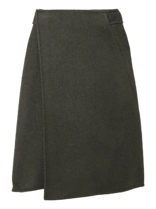 Proenza Schouler Bodhi Wool-blend Bouclé-twill Midi Wrap Skirt - Green