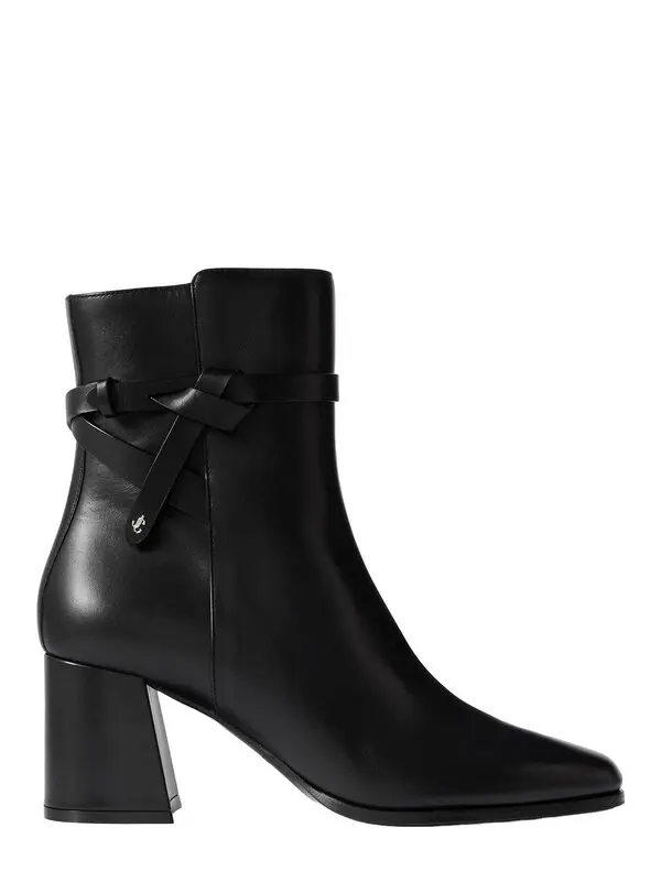 JIMMY CHOO Lawton 65 Leather Ankle Boots - Black