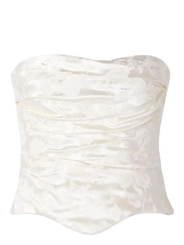 DANIELLE FRANKEL Demi Strapless Bustier Top - Off-white