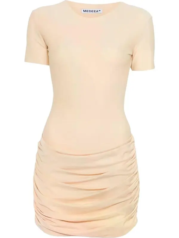 MEDEEA Ruched Mini Dress - Neutrals