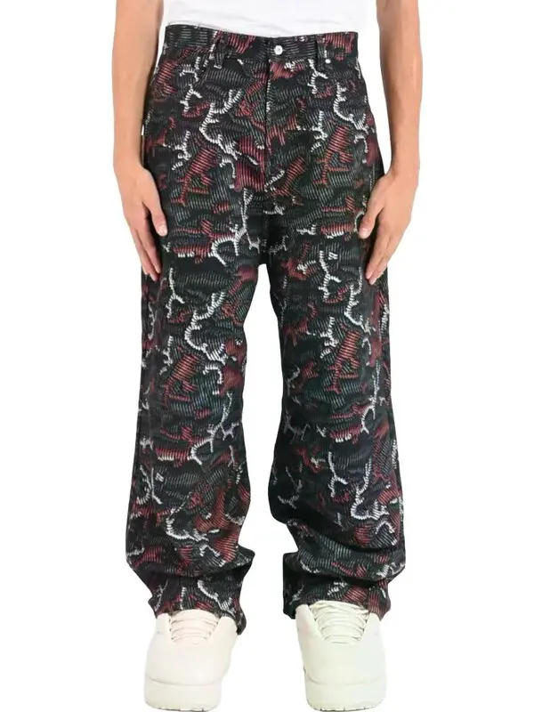 PDF Leggenda Patterned Trousers - Black