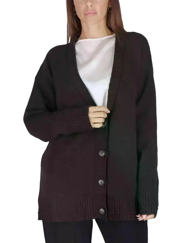 Malìparmi Button V-neck Cardigan - Brown