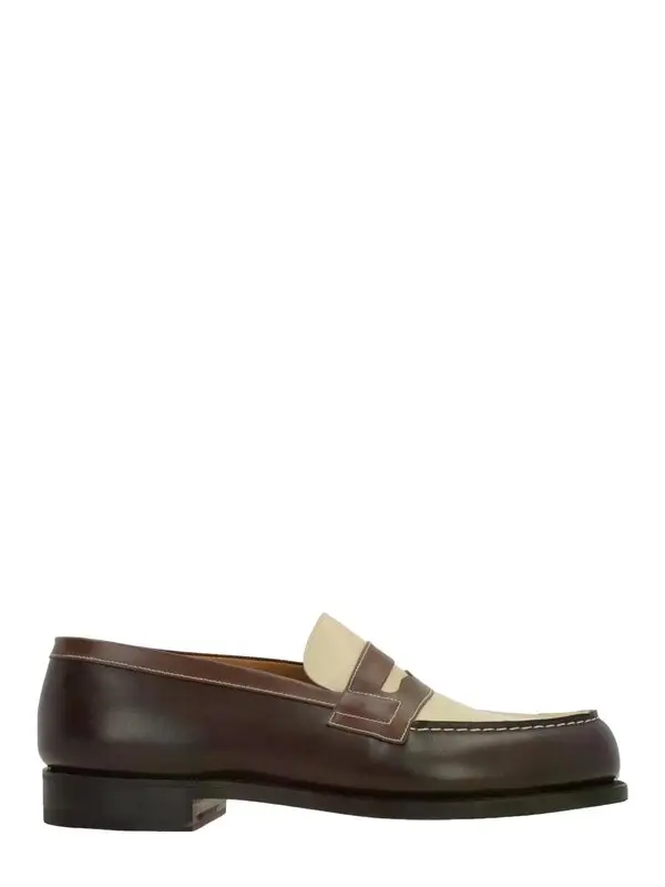 J.M. WESTON 180 Panelled Loafers - Brown