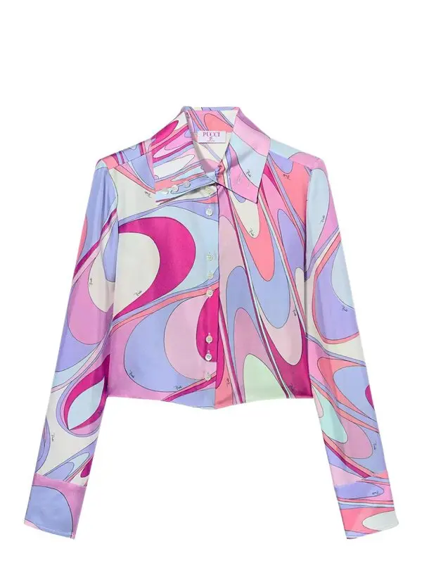 Emilio Pucci Onde-print Silk Shirt - Pink