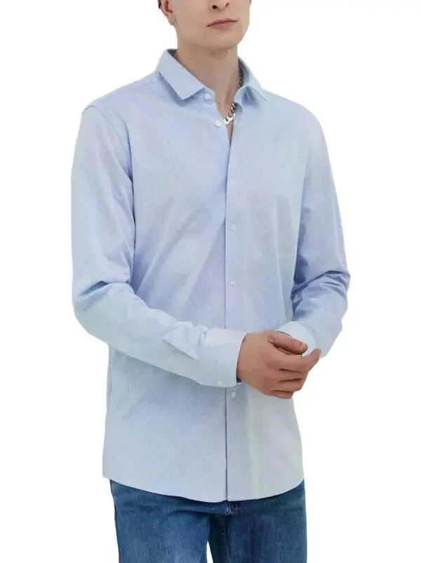 Hugo Buttoned Patterned Shirt - Blue