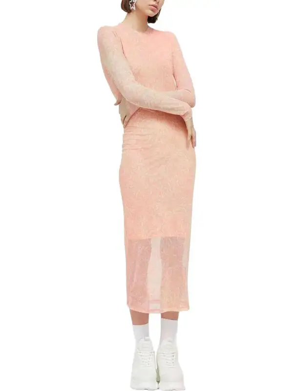 Hugo Boss Long-sleeved Paisley-patterned Midi Dress - Pink