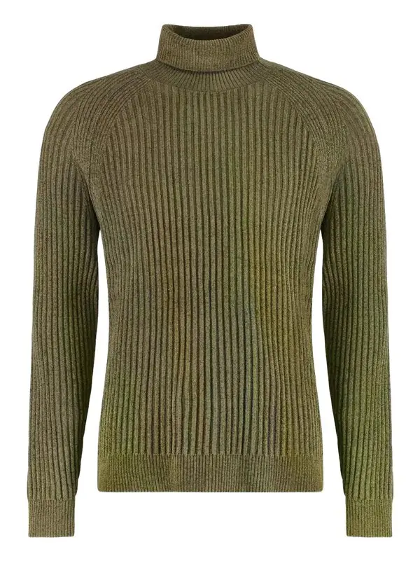 RRD Ribbed Turtleneck Sweater - Green