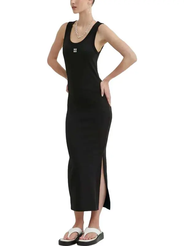 Hugo Boss Side-slit Midi Dress - Black