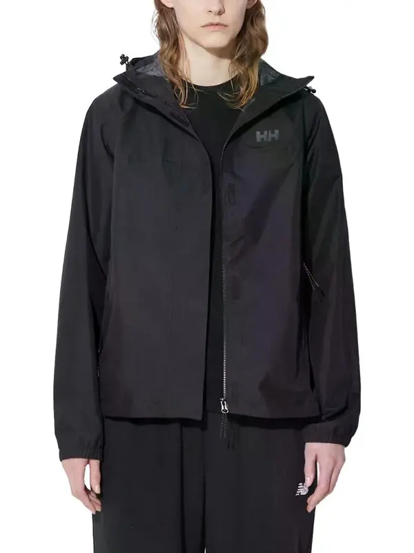 Helly Hansen Hooded Zip-up Rain Jacket - Black