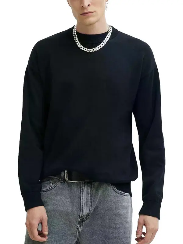 Hugo Boss Ribbed Crew Neck Knitwear - Black