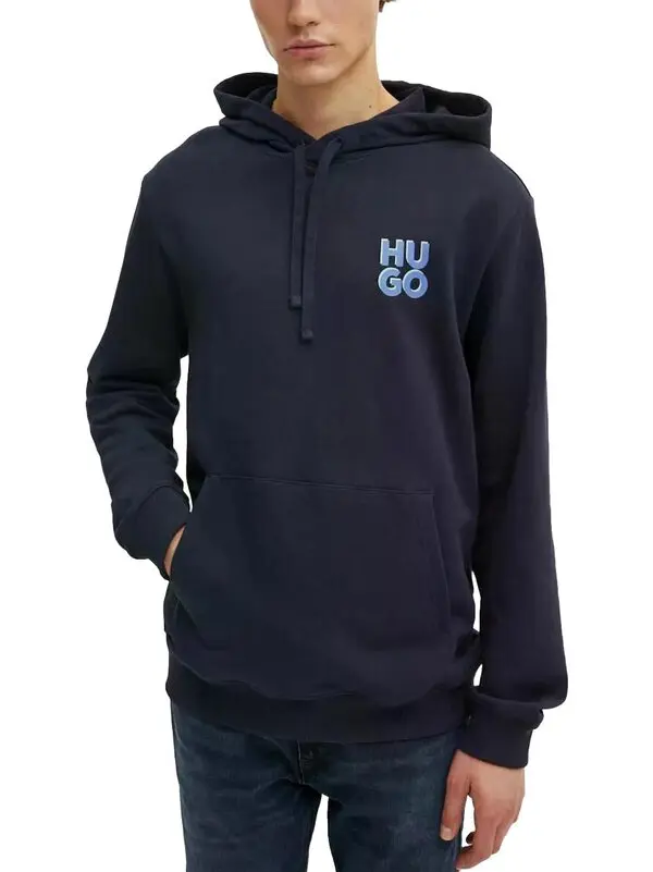 Hugo Logo Hooded Sweatshirt - Blue