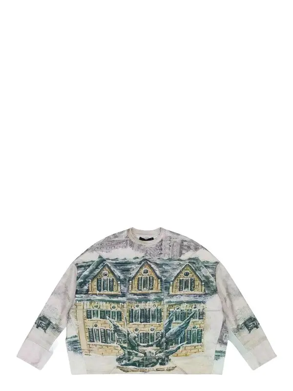 WHO DECIDES WAR Statue Long-sleeve T-shirt - Neutrals