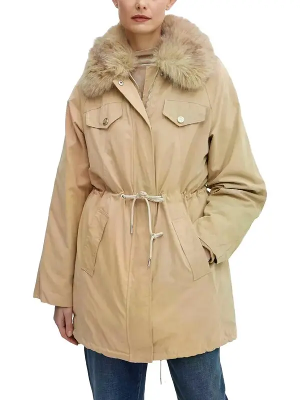 Guess Faux-fur Collar Drawstring Jacket - Neutrals