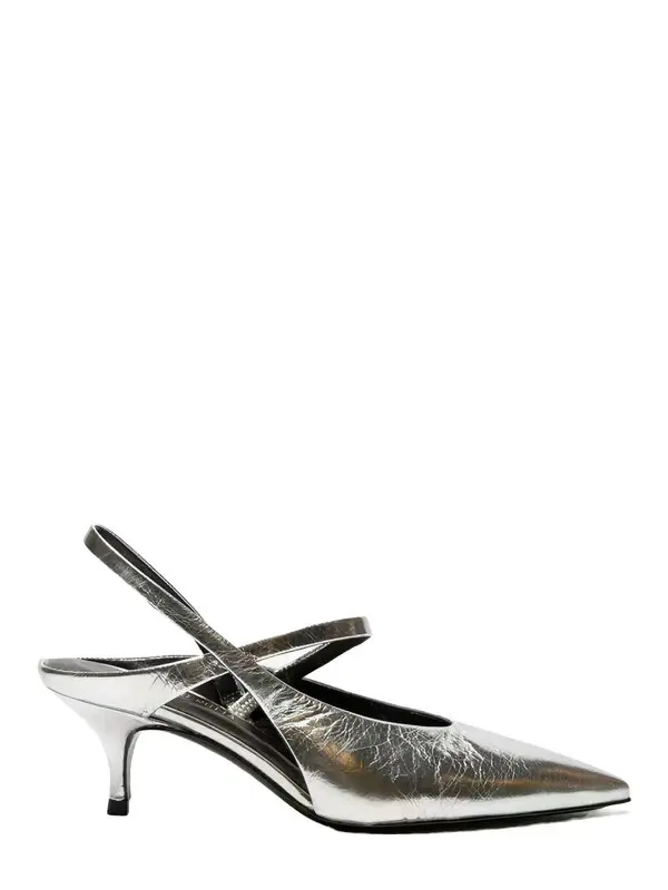 GUGLIELMO ROTTA 55mm Arven Scratch Slingback Pumps - Silver