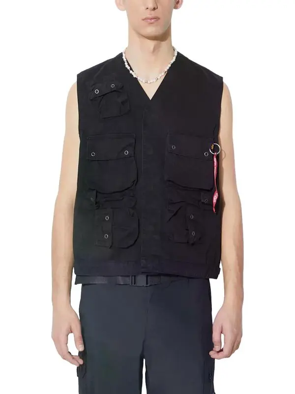 Alpha Industries Utility-pocket Cotton Gilet - Black