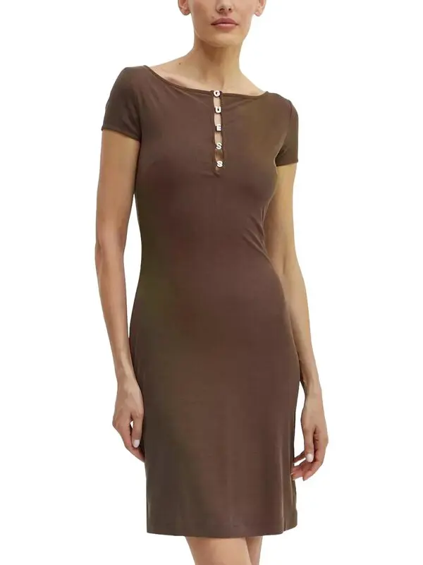 Guess Logo-detail Mini Dress - Brown