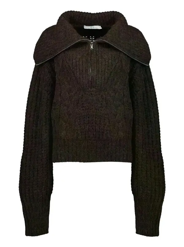 IRO PARIS Zip High-neck Sweater - Brown