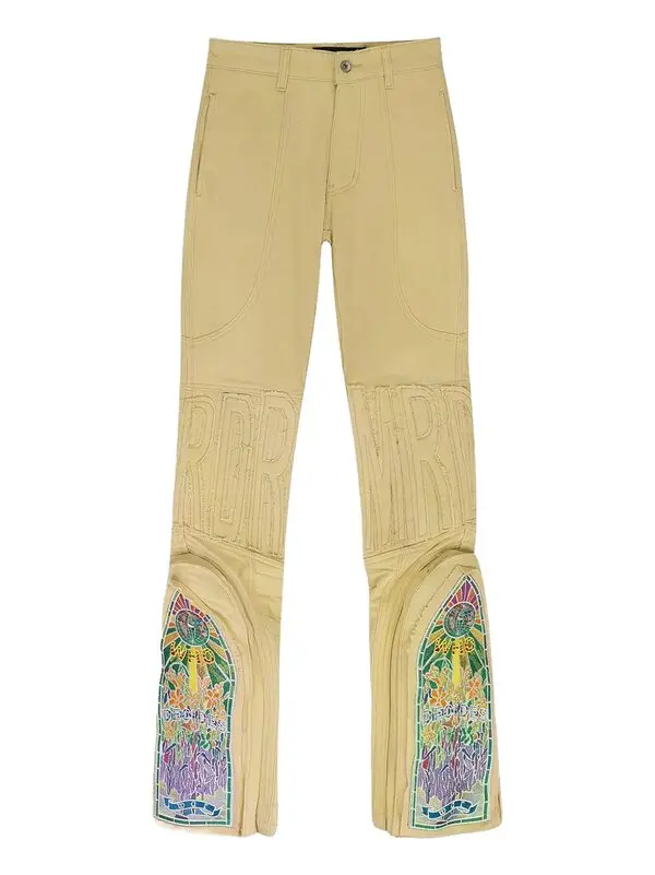 WHO DECIDES WAR BY EV BRAVADO Embroidered Jeans - Neutrals