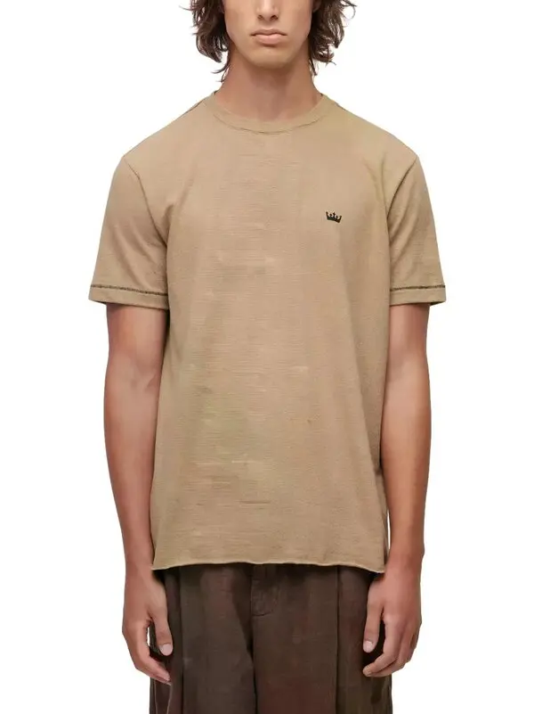 OSKLEN Contrast-seam T-shirt - Brown
